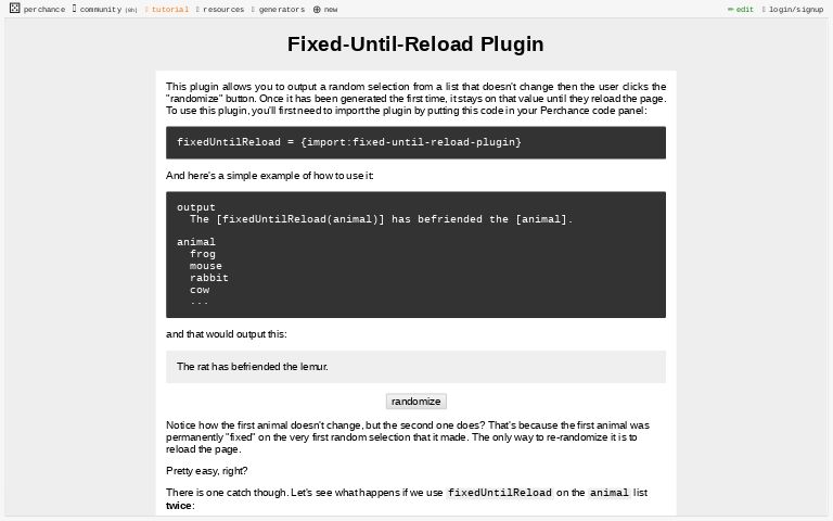 Fixed Until Reload Plugin