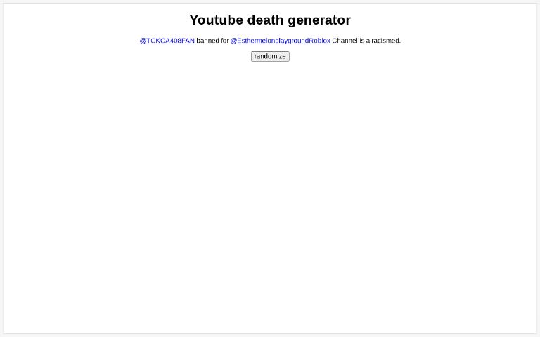 Youtube death generator