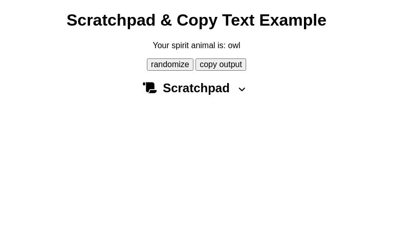 Scratchpad & Copy Text Example ― Perchance Generator