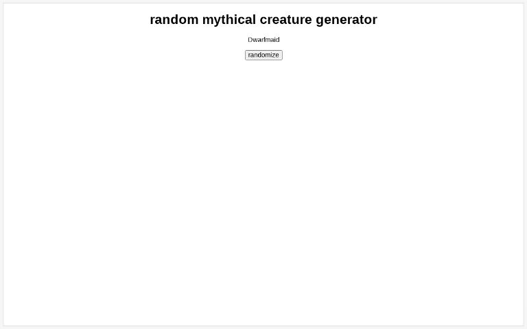 random mythical creature generator