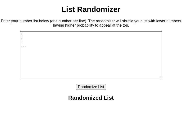 List Randomizer ― Perchance Generator