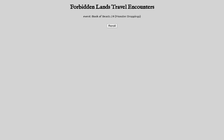 Forbidden Lands Travel Encounters ― Perchance Generator