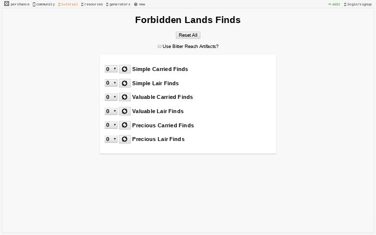 Forbidden Lands Finds ― Perchance Generator
