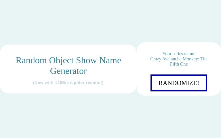 Random Object Show Name Generator