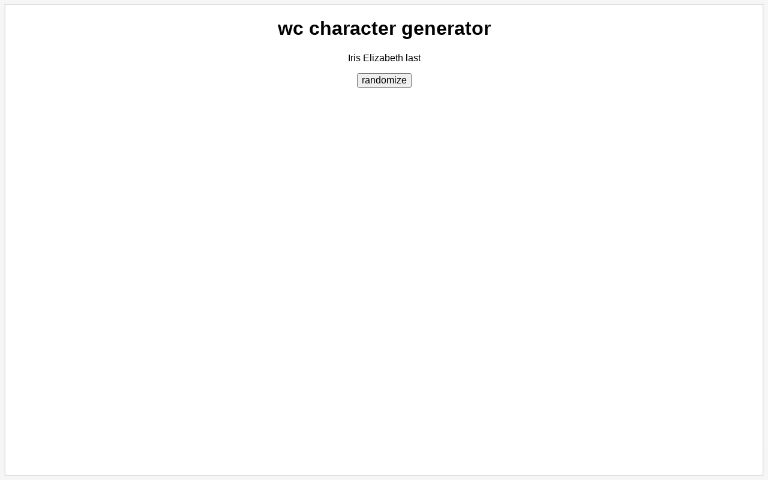 wc character generator