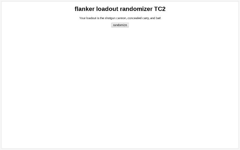 flanker loadout randomizer TC2 ― Perchance Generator