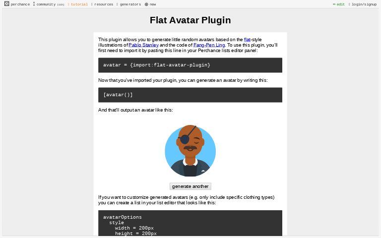 Flat Avatar Plugin