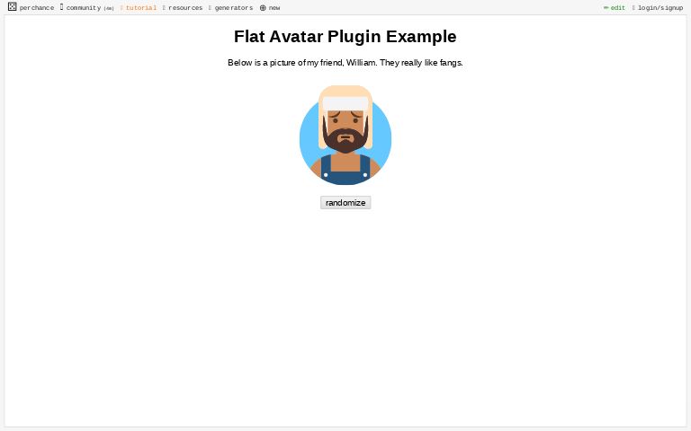 Flat Avatar Plugin Example