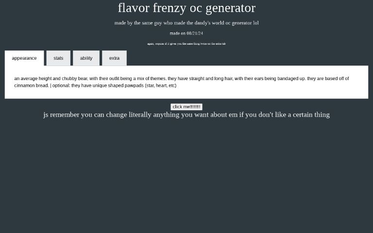 Flavorfrenzyocgen ― Perchance Generator