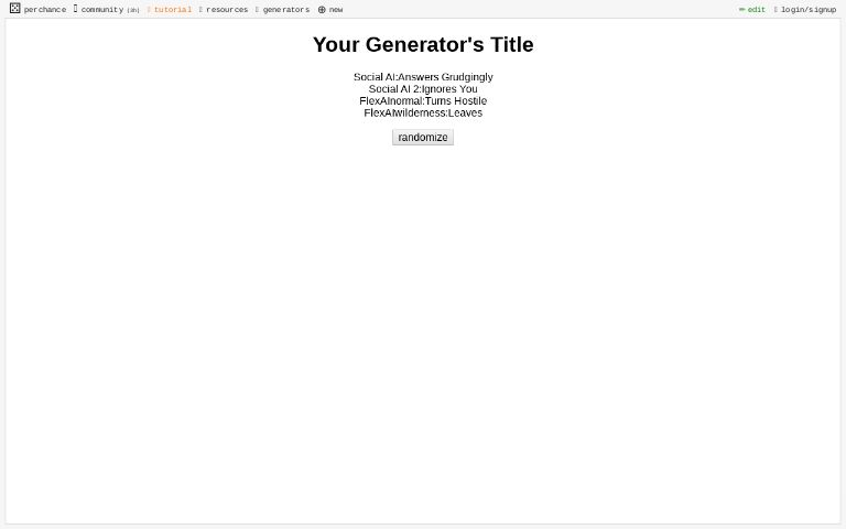 Flex Ai Solo System ― Perchance Generator