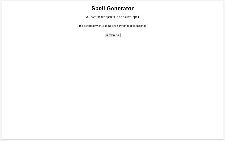 Spell Generator