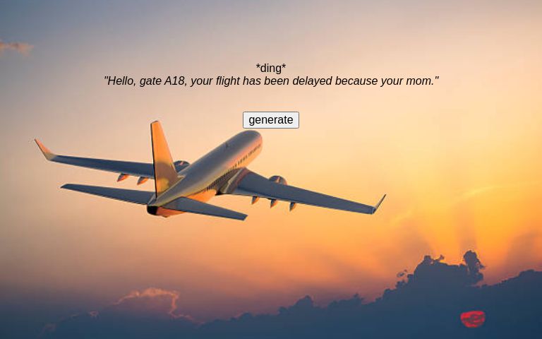 Flight Delay ― Perchance Generator