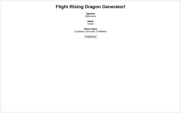 Flight Rising Dragon Generator!