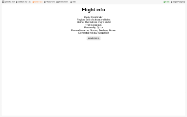 Flight info ― Perchance Generator