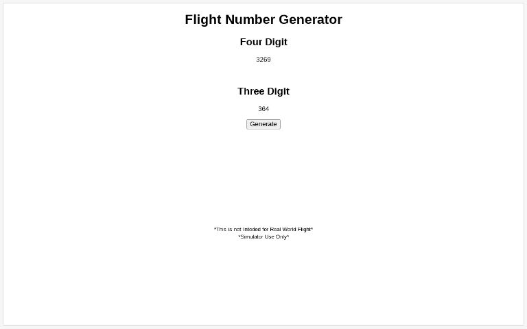 Flight Number Generator