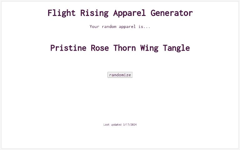 Flight Rising Apparel Generator