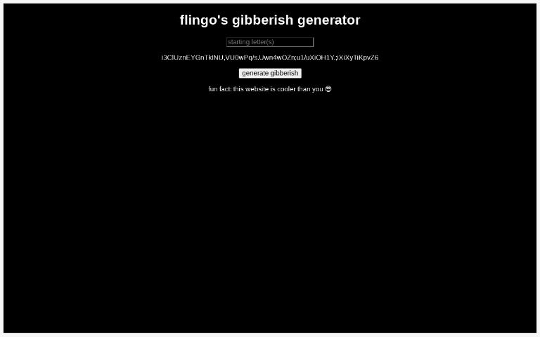 flingo's gibberish generator