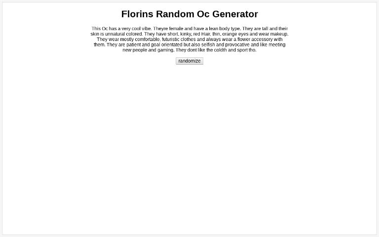 Florins Random Oc Generator