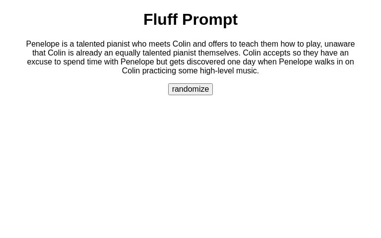 Fluff Prompt ― Perchance Generator