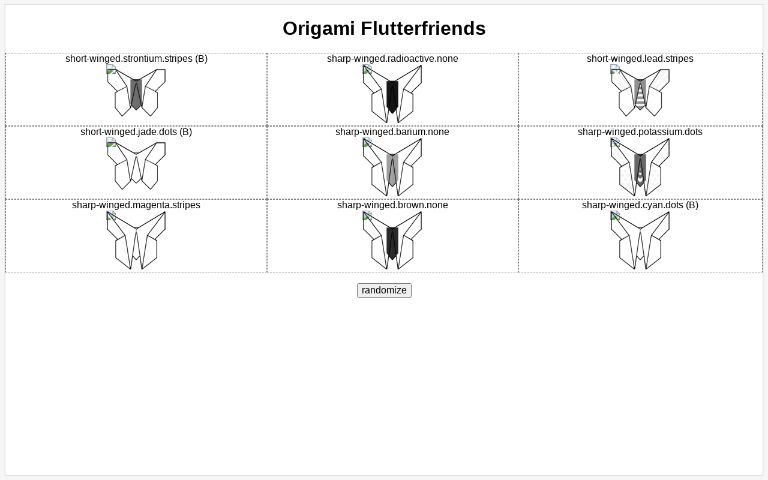 Origami Flutterfriends ― Perchance Generator