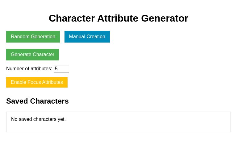 Character Attribute Generator
