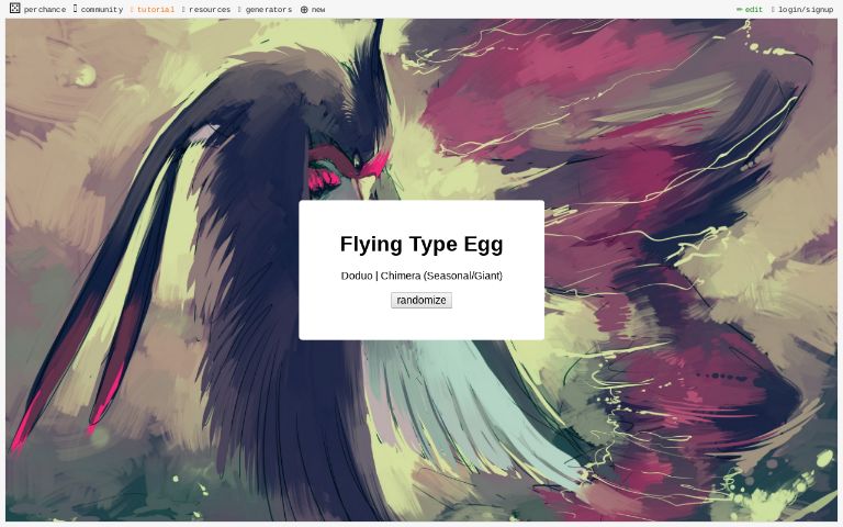 Flying Type Egg ― Perchance Generator