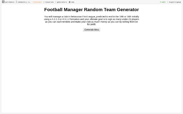 Football Manager Random Team Generator