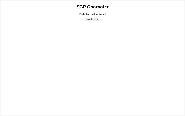 SCP Character ― Perchance Generator