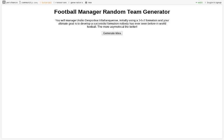 Football Manager Random Team Generator