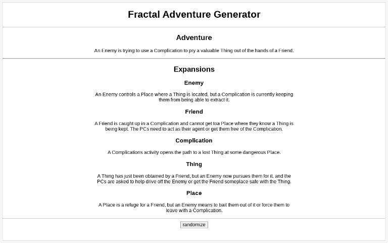 Fractal Adventure Generator