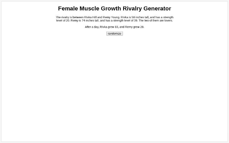 Female Muscle Growth Rivalry Generator