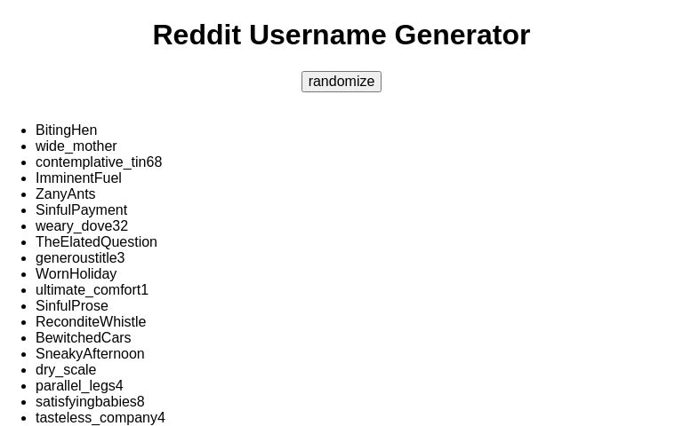 Reddit Username Generator