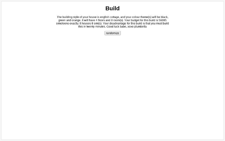 Build ― Perchance Generator