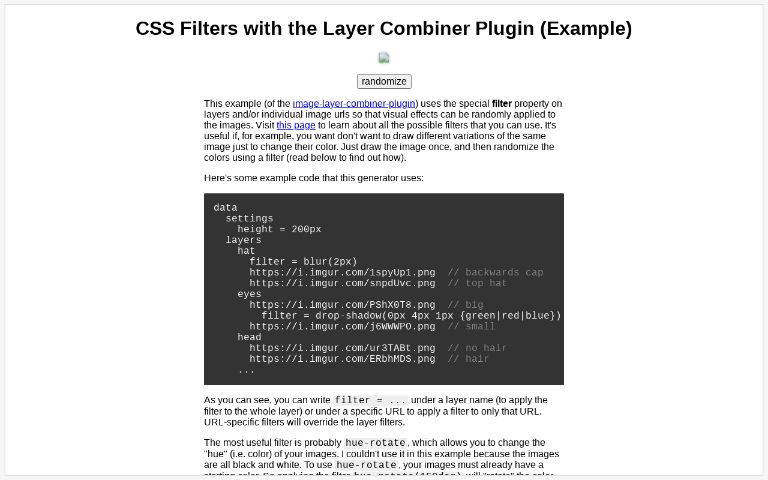 CSS Filters with the Layer Combiner Plugin (Example)