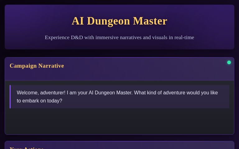 AI Dungeon Master ― Perchance Generator