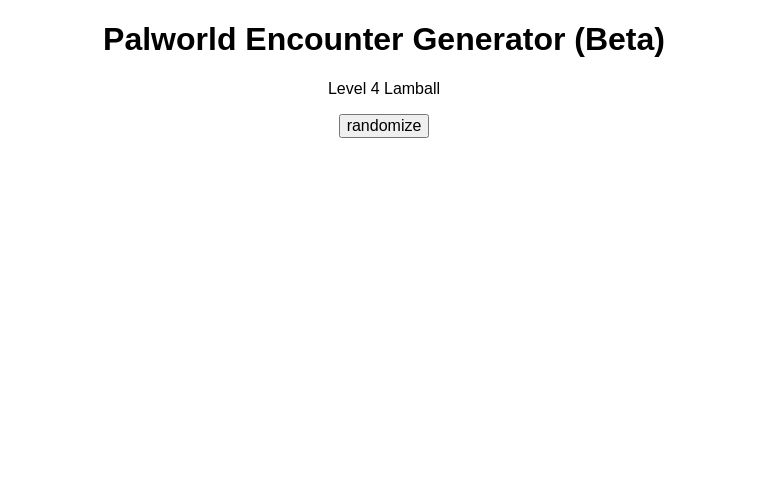 Palworld Encounter Generator (Beta)