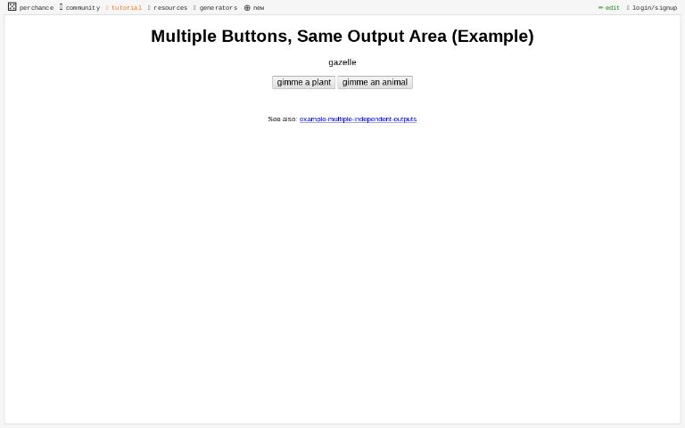 Multiple Buttons, Same Output Area (Example) ― Perchance Generator