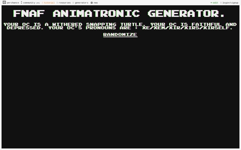 FNaF animatronic generator.