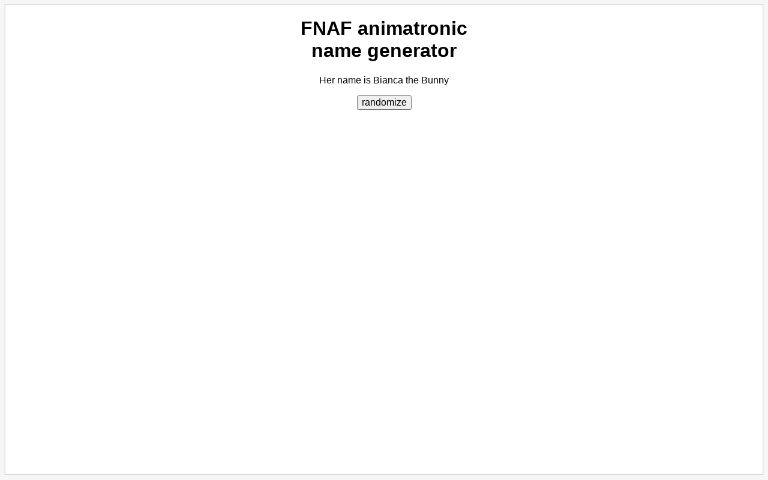 FNAF animatronicname generator