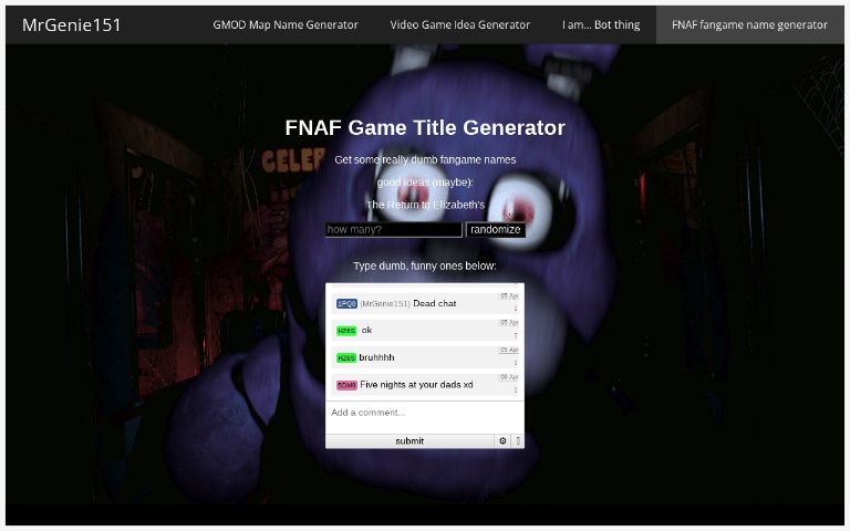 FNAF Game Title Generator