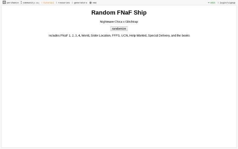 Random FNaF Ship ― Perchance Generator