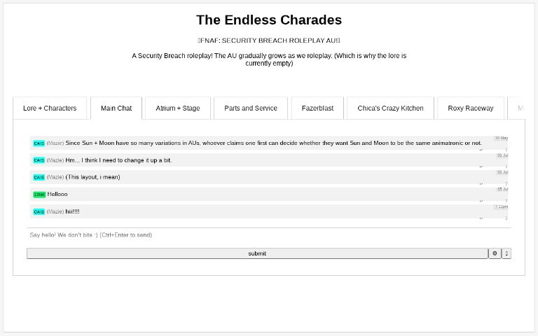 The Endless Charades ― Perchance Generator