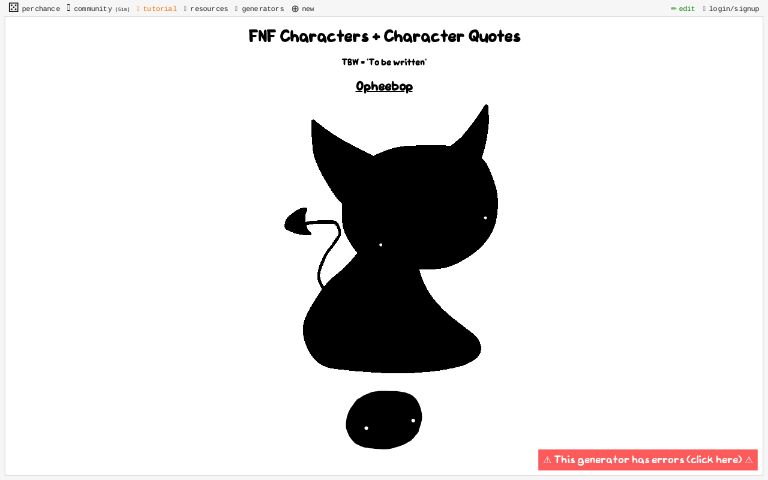FNF Characters + Character Quotes ― Perchance Generator