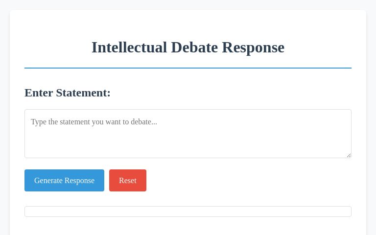 Intellectual Debate Response ― Perchance Generator