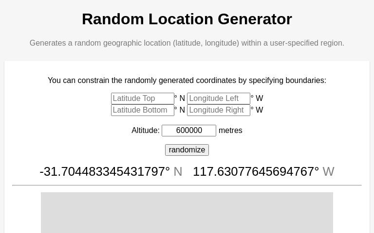 Random Location Generator (Geographic Coordinates)