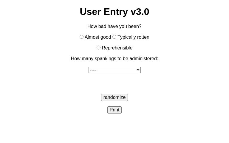 User Entry v3.0 ― Perchance Generator