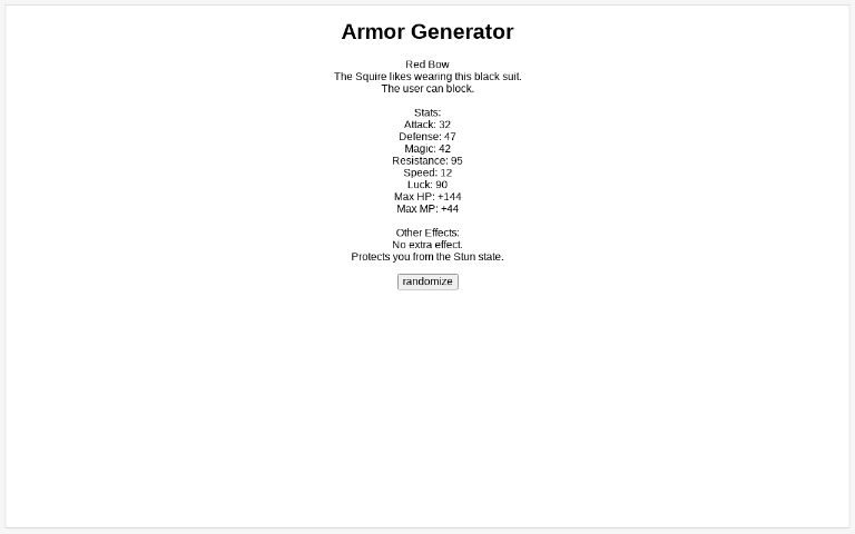 Armor Generator