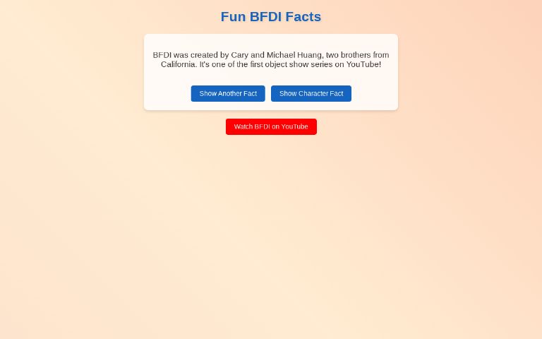 Fun BFDI Facts ― Perchance Generator