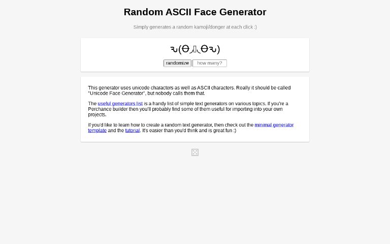 Random ASCII Face Generator