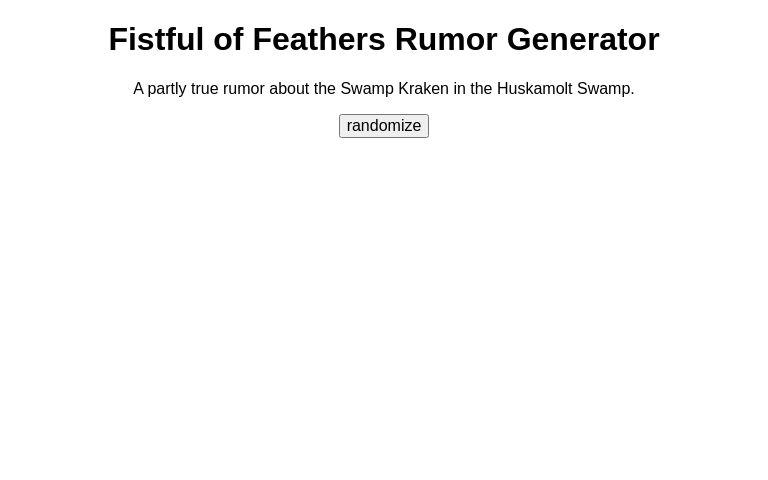 Fistful of Feathers Rumor Generator